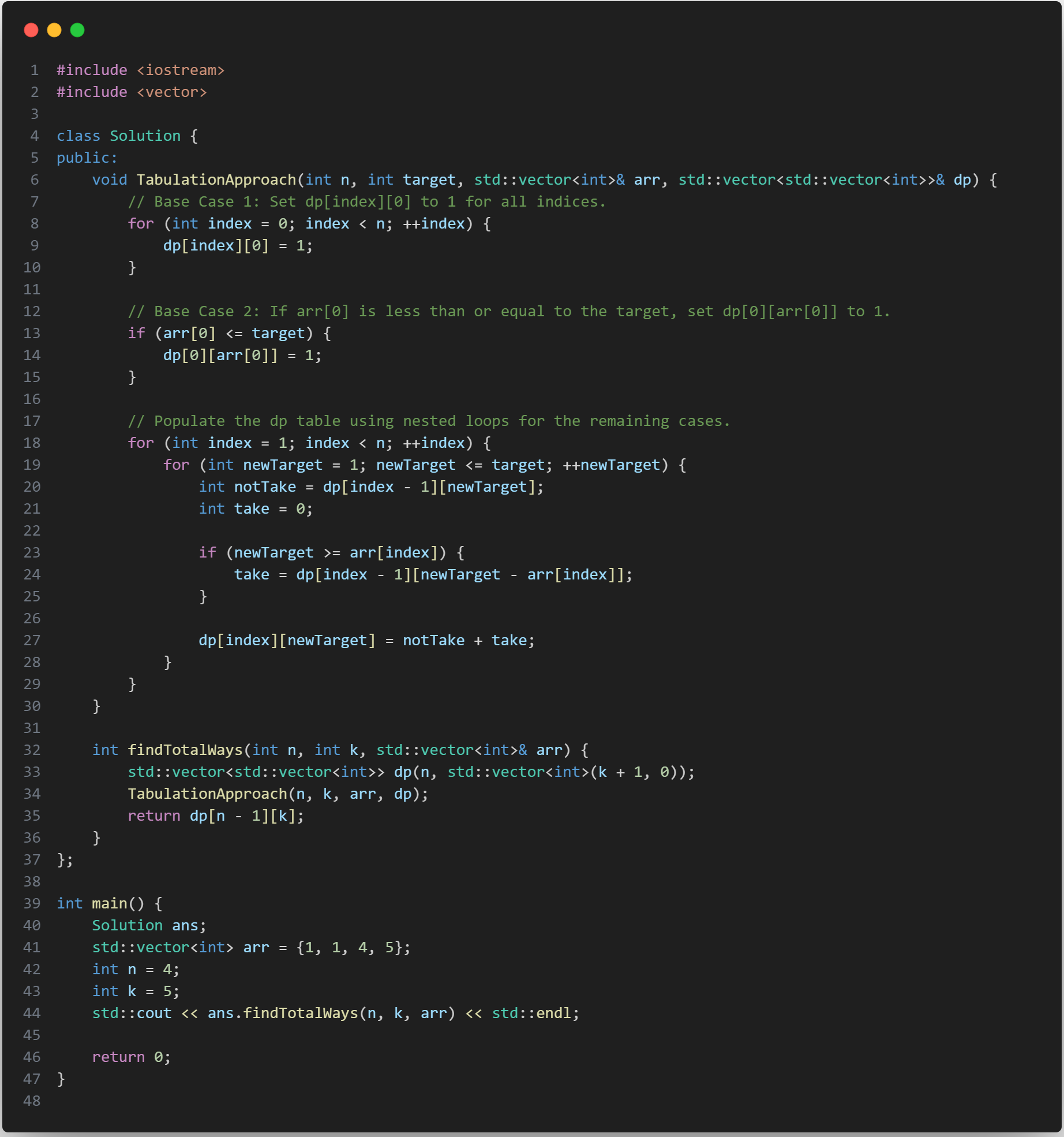 DPL17 Count Subsets with Sum K