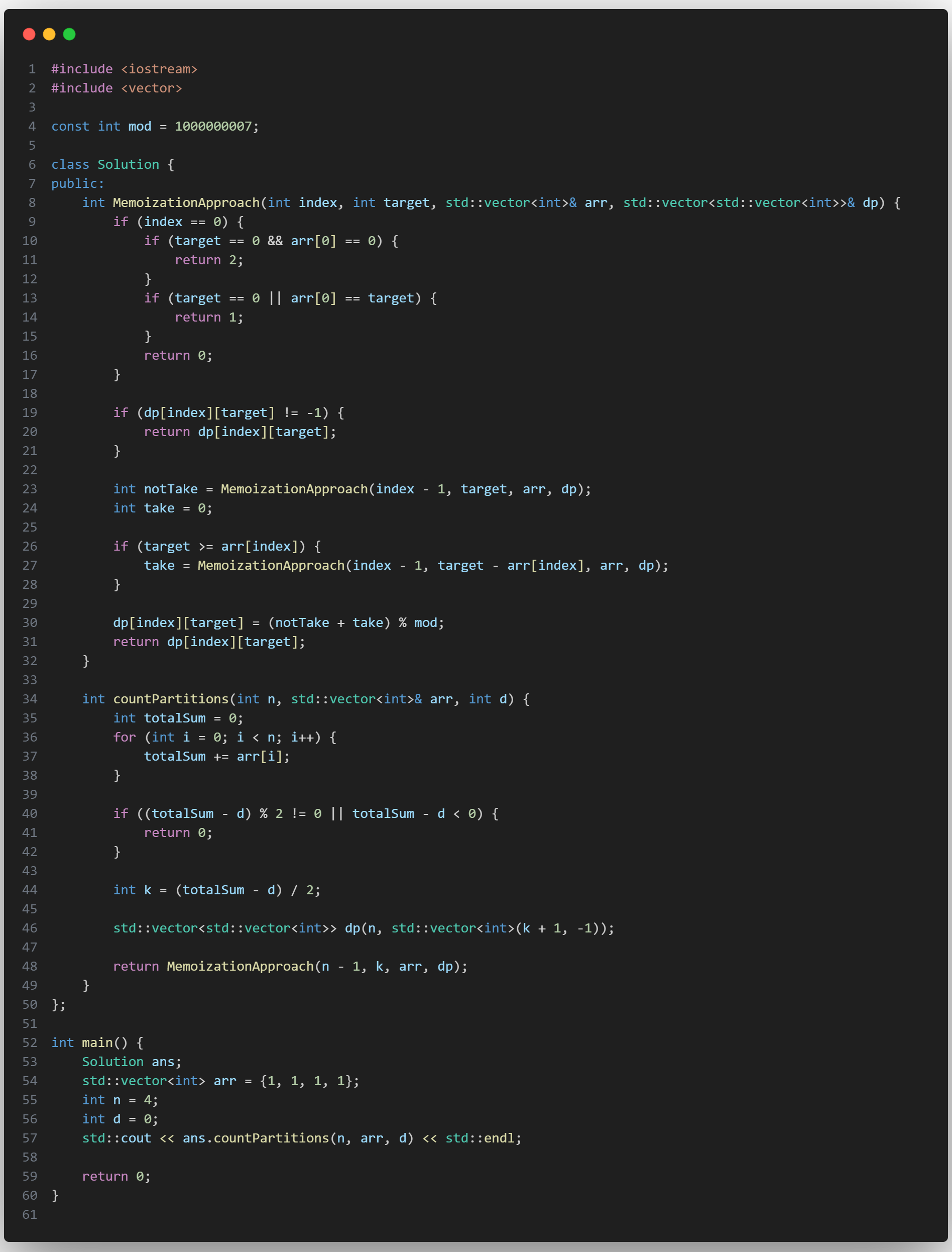 DPL18 Count Partitions With Given Difference