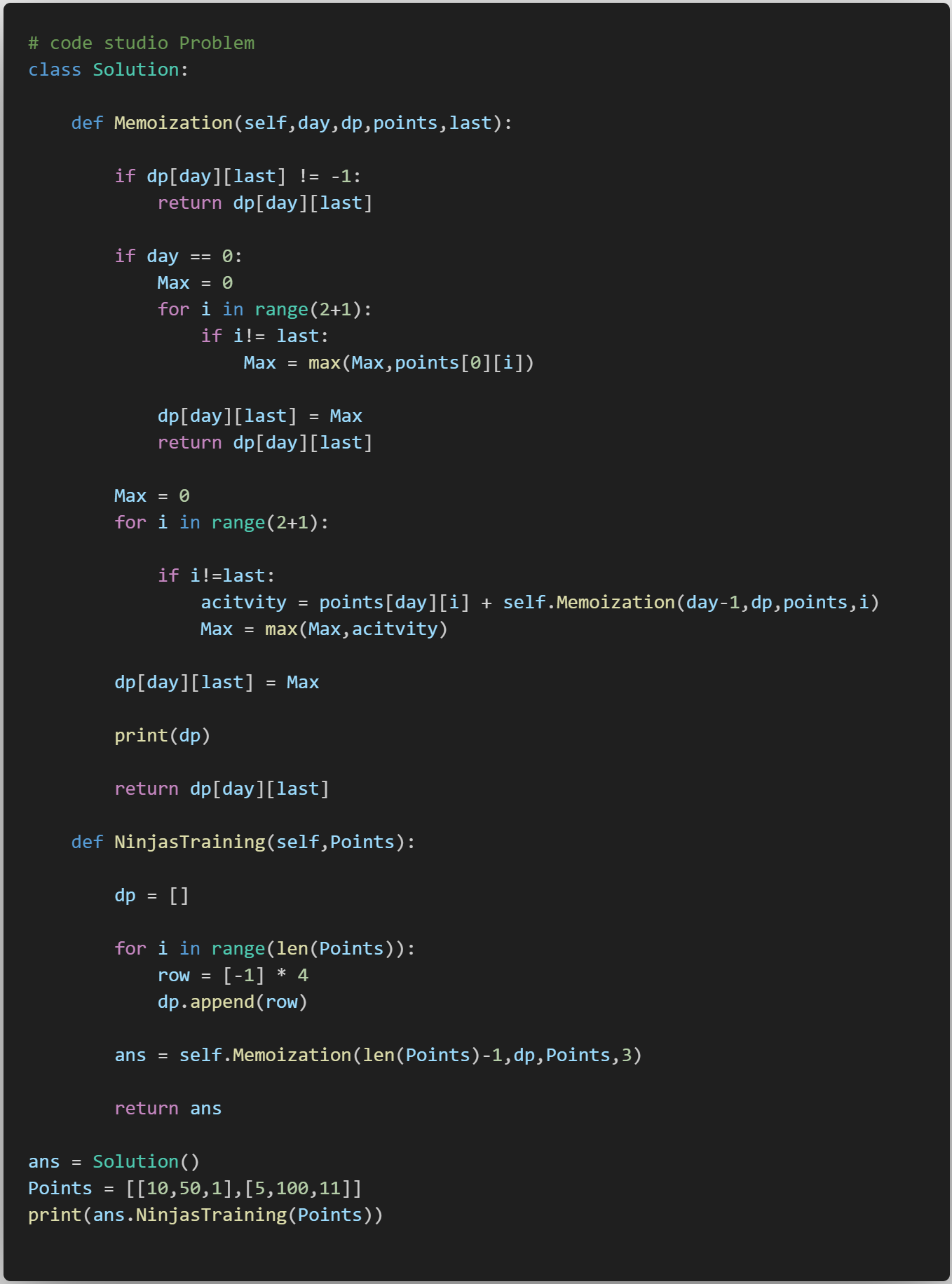 DPL7 Ninja's Training or Vacation Atcoder 2D DP 🔥
