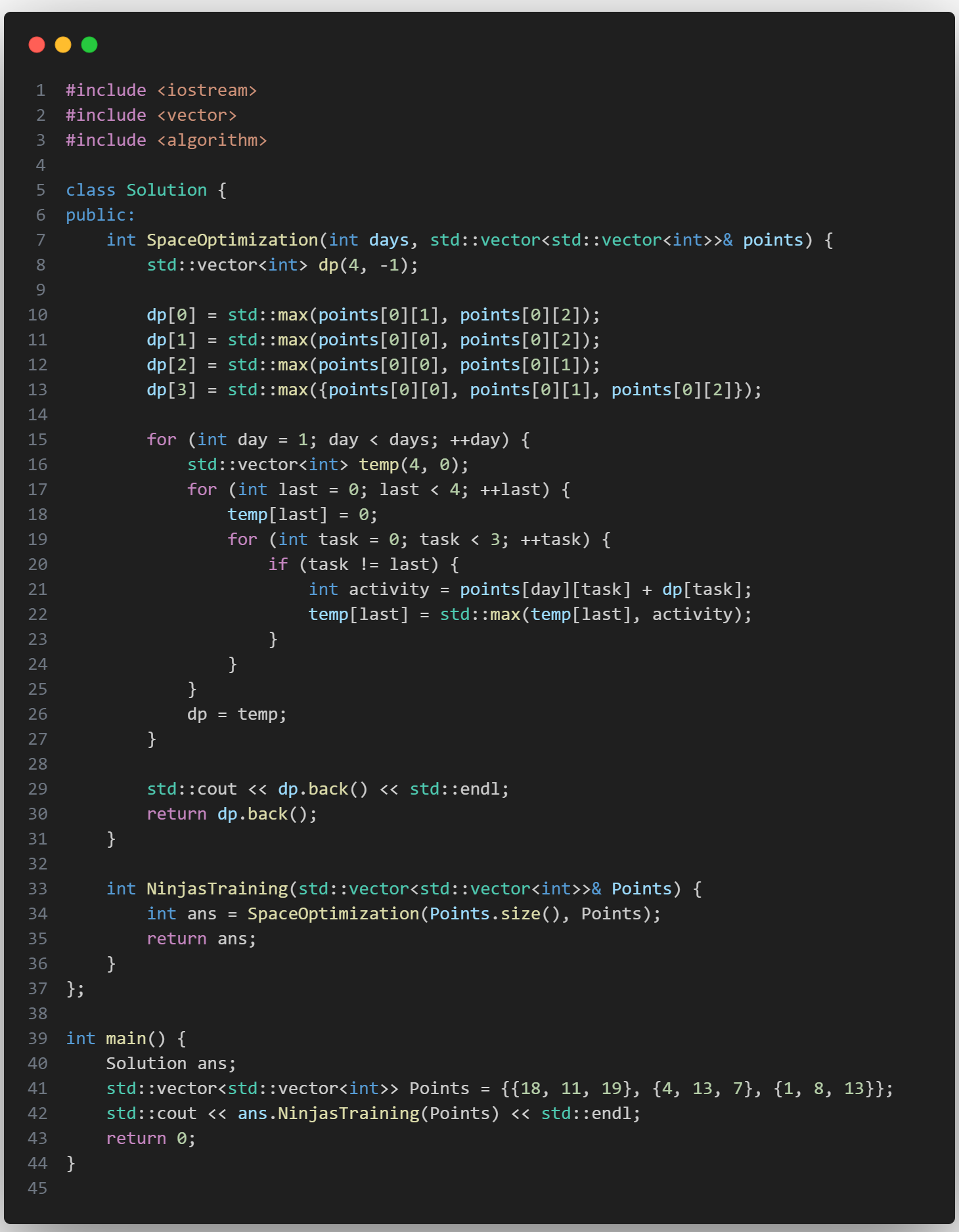 DPL7 Ninja's Training or Vacation Atcoder 2D DP 🔥