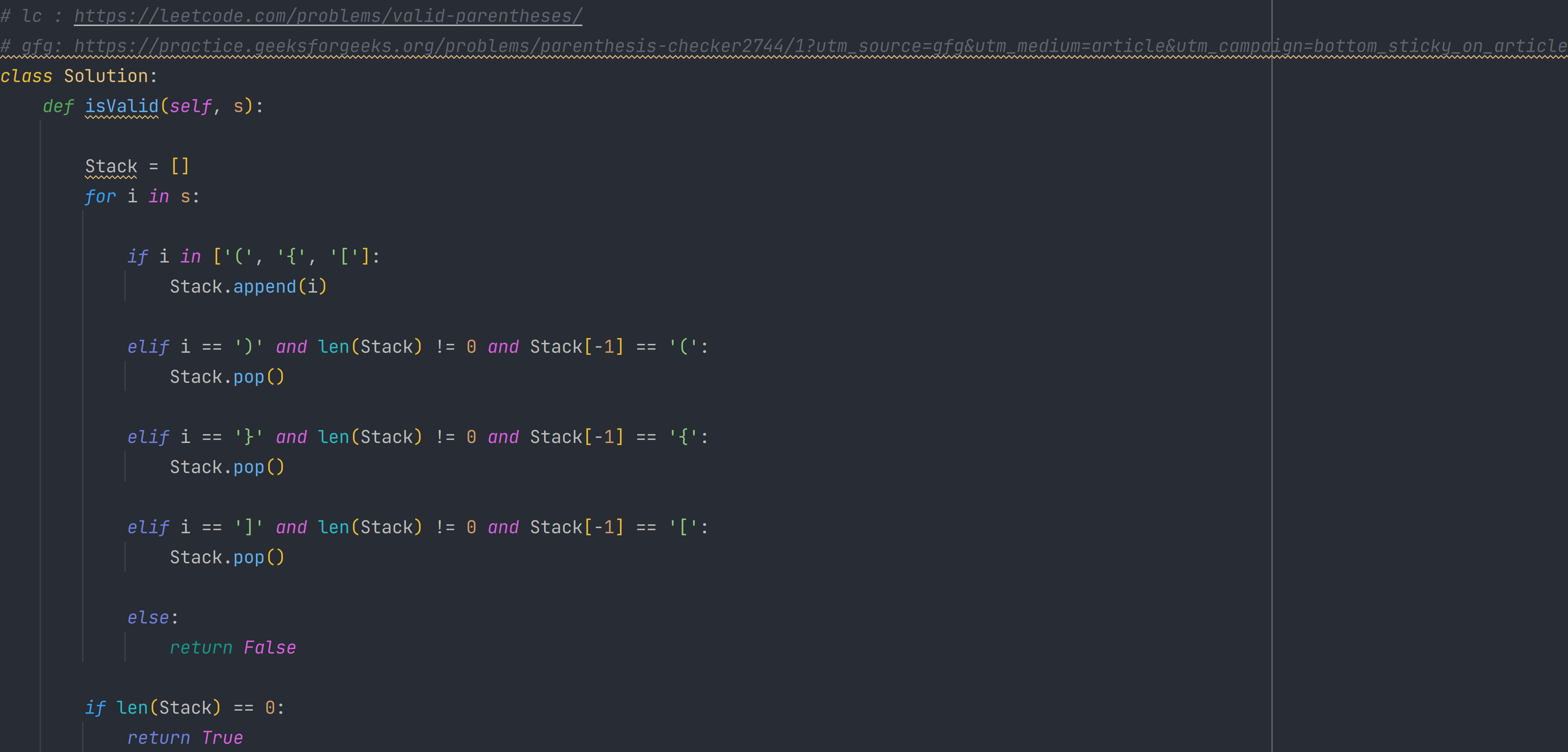SQP5 Valid Parentheses